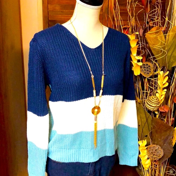 Poof Apparel | Sweaters | Nwt Poof Apparel Twist Back Colorblock ...